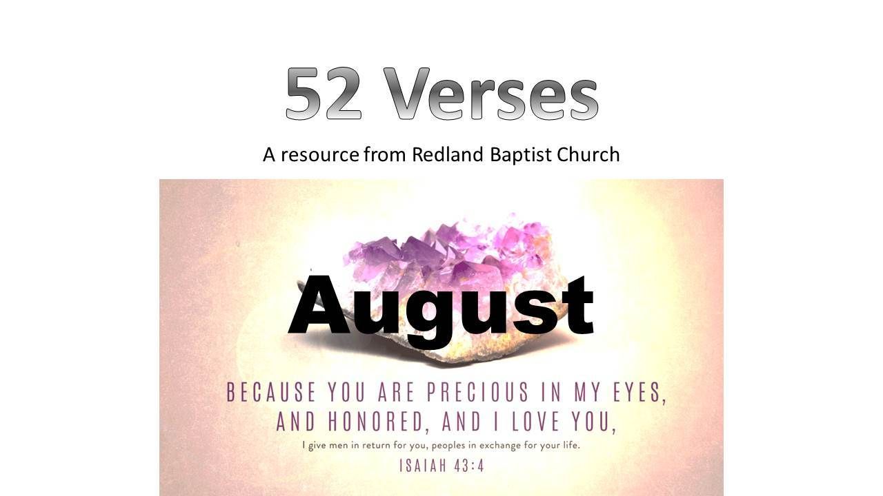 52 Verses - August | Redland Baptist Church