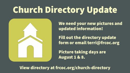 Church Directory Update | First Reformed Church, Orange City, Iowa Church Directory Update | First Reformed Church, Orange City, Iowa