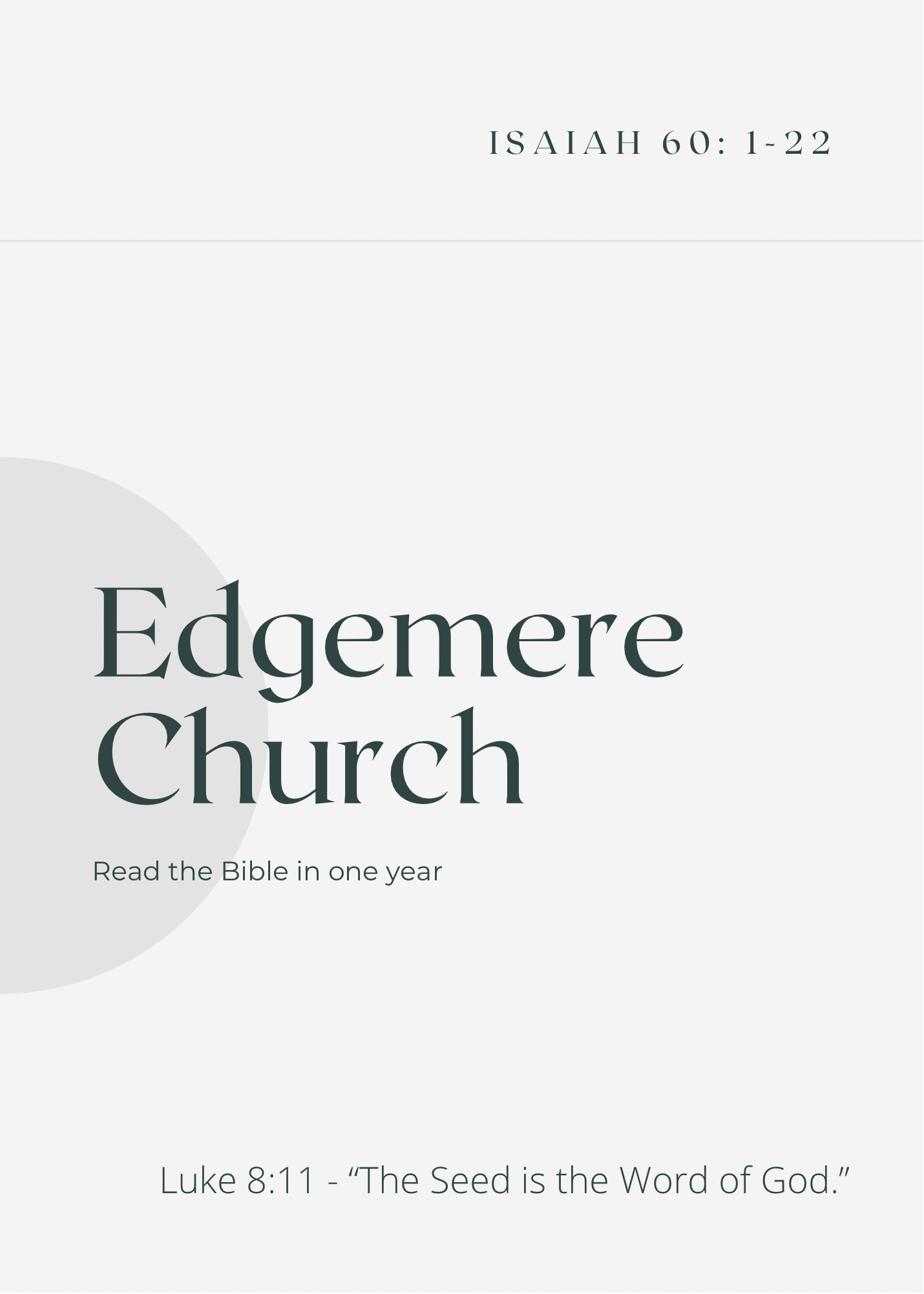 Read the Bible in a Year - Mark 1 | Edgemere Church