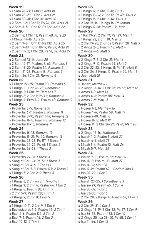 Northlake Bible Church - Bible Reading Program