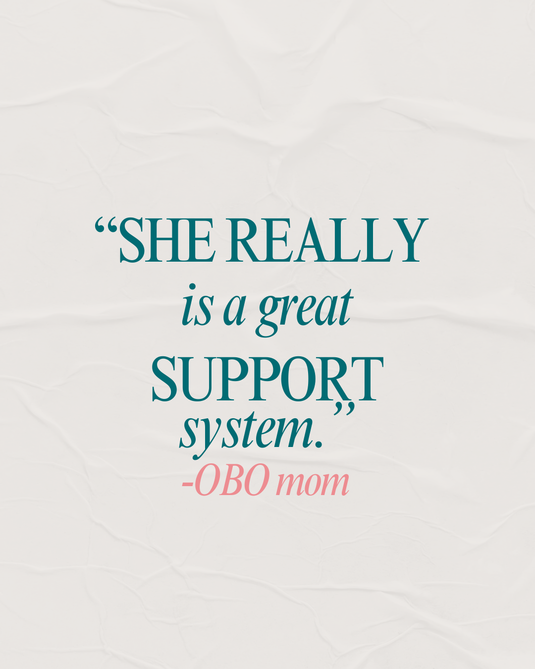 She Is a Great Support System | One by One Ministries